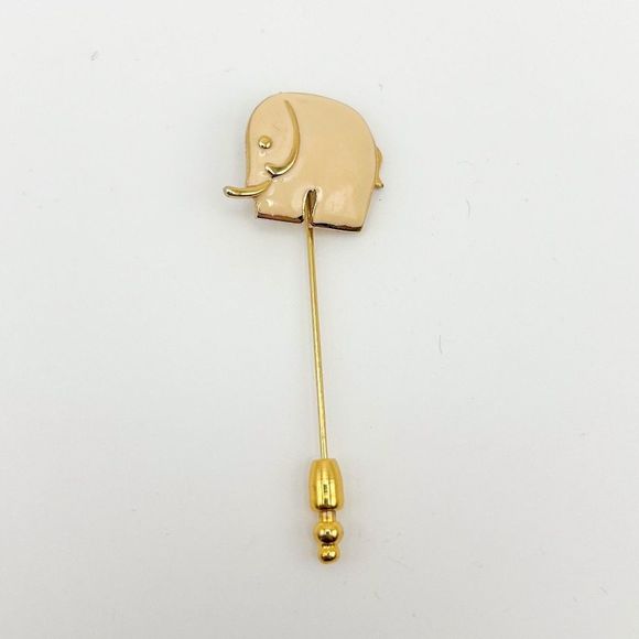 Trifari | Jewelry | Vintage Trifari White Enamel Elephant Stick Hat Pin ...
